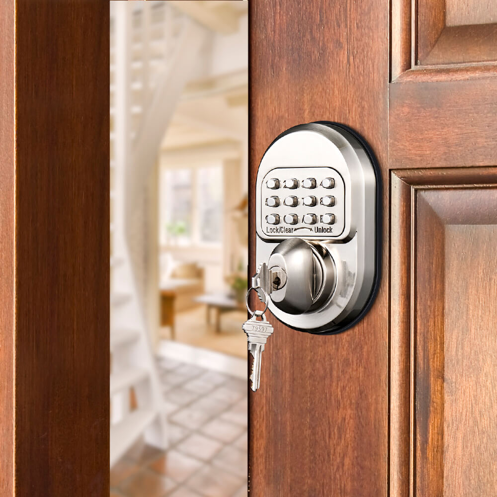 Keypad Combination Door Lock Grade 1 Rekeyable Mechanical Lock Round