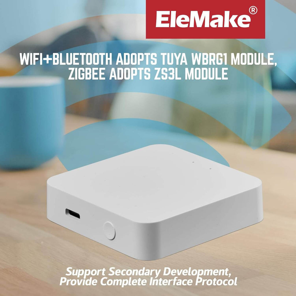 Elemake Smart ZigBee Hub, Tuya Bluetooth Gateway, Only Support ZigBee Tuya Device, Wi-Fi Gateway ...