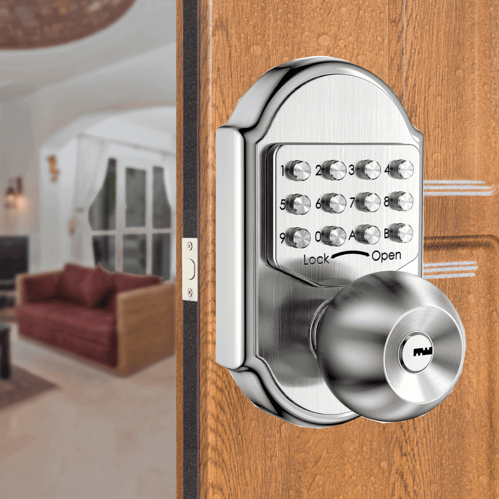 Elemake Keyless Entry Door Lock with Keypad Keyless Deadbolt Lock ...