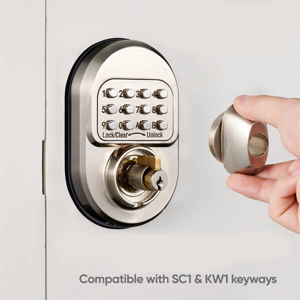 Keypad Combination Door Lock Grade 1 Rekeyable Mechanical Lock Round